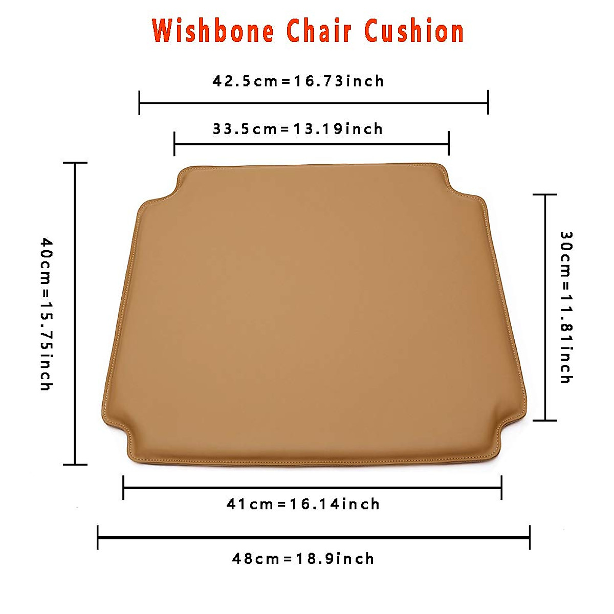 VODUR Wishbone Chair Cushion, Quality PU Filled Foam Chair Cushion Pads, Seat Cushions for Hans Wegner CH24 Y Chair (Brown)