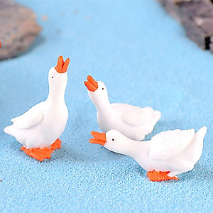 zdfYYkzdf 3Pcs Miniature Goose Desktop Ornaments Bonsai Mininature Landscape Decoration for Fairy Garden Home Car Crafts Decor 3pcs