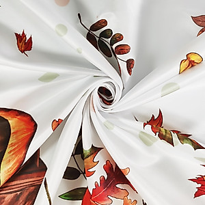 JYKCUL Fall Tablecloth Round 60 Inch, Buffalo Plaid Pumpkin Mushroom Leaves Fall Table Cloth Thanksgiving Autumn Table Cover for Party Picnic Kitchen Dinner Decor