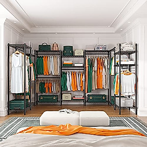 Raybee Clothes Rack for Hanging Clothes Rack Heavy Duty Clothing Rack Load 840 LBS Metal Clothing Racks for Hanging Clothes Rack Heavy Duty Adjustable Wire Garment Rack 76.8" H x 68.8" W x 16.8" D