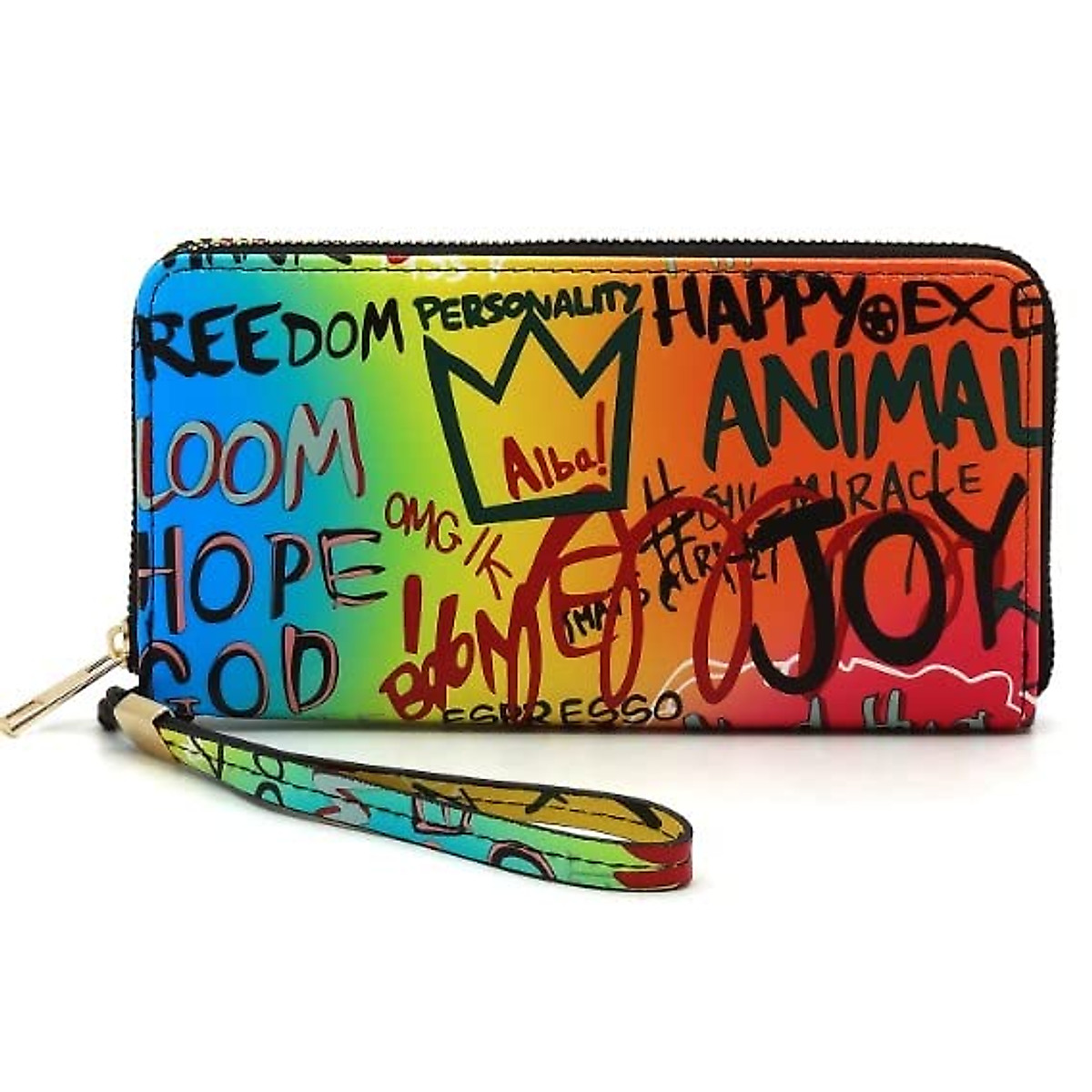 Multi Graffiti Queen Bee Stripe 2-in-1 Satchel Blue Fuchsia