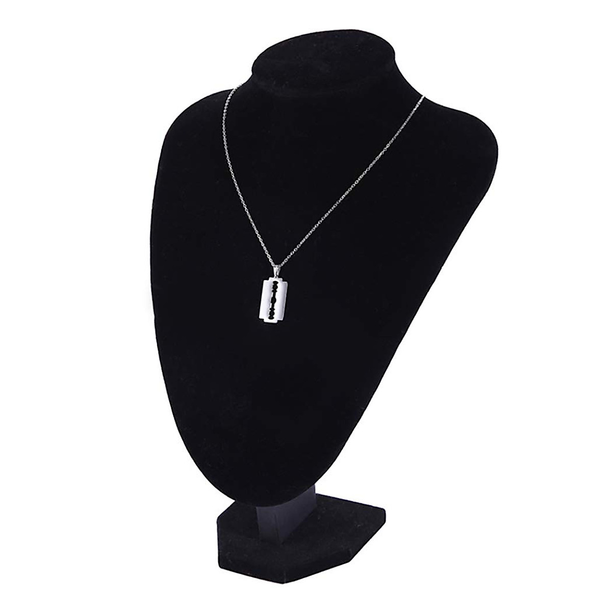 Punk Razor Blade Dangle Earrings & Necklace Jewelry Set for Womens Gothic Silver Hook Geometric Jewelry