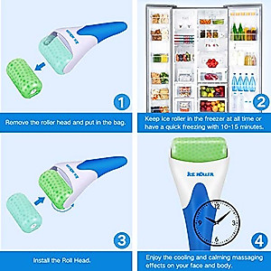 LATME Ice Roller for Face Eyes,Womens Gifts,Face Massager Roller Puffiness Migraine Pain Relief and Minor Injury(Green)