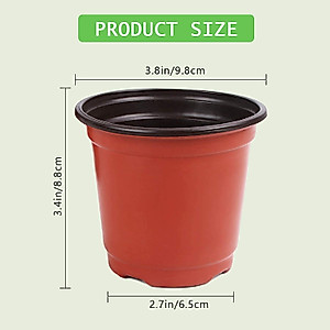 Augshy Plant Pots,40 Pcs 4" Plastic Plant Nursery Seed Starting Pots Nursery Pots for Succulent Seedling Cutting Transplanting
