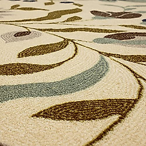 Mohawk Home Floral Nylon Area Rug, 5' x 8', Clarita Blue