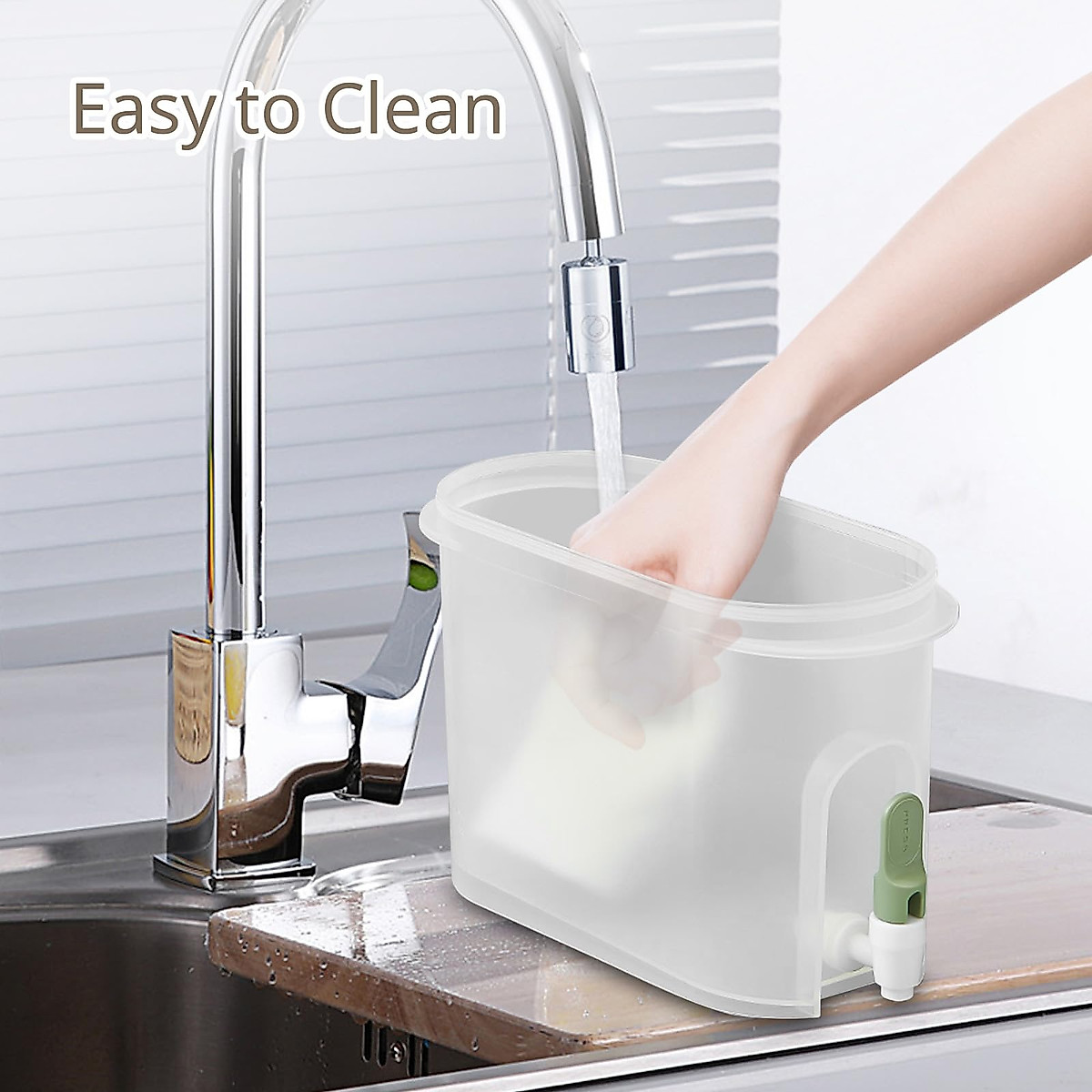 Drink Dispenser for Fridge, Beverage Liquid Drink Container for Party, 1 Gallon, Cold Water Pitcher Lemonade Stand Juice Jug with Spigot (Green)