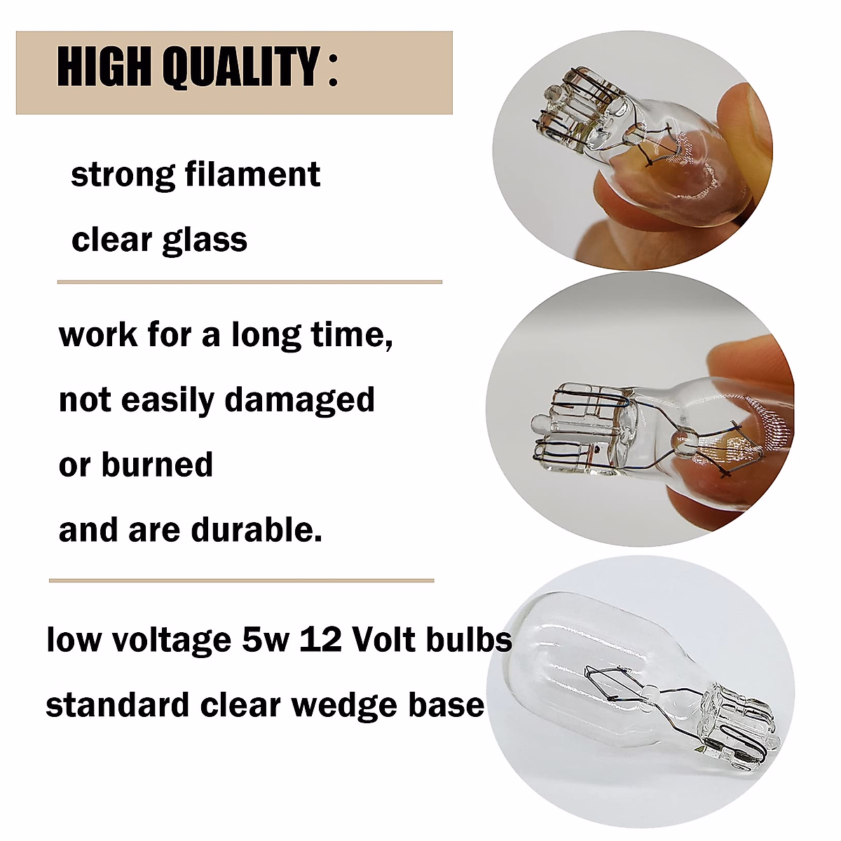 Landscape Light Bulbs For Philips 12 Volt 11 Watt T5 Wedge Base Low Voltage Lights Bulbs/ Garden Light Bulbs/ Deck Light Bulbs/ Yard Light Bulbs/ Malibu Bulbs - 20 Pack