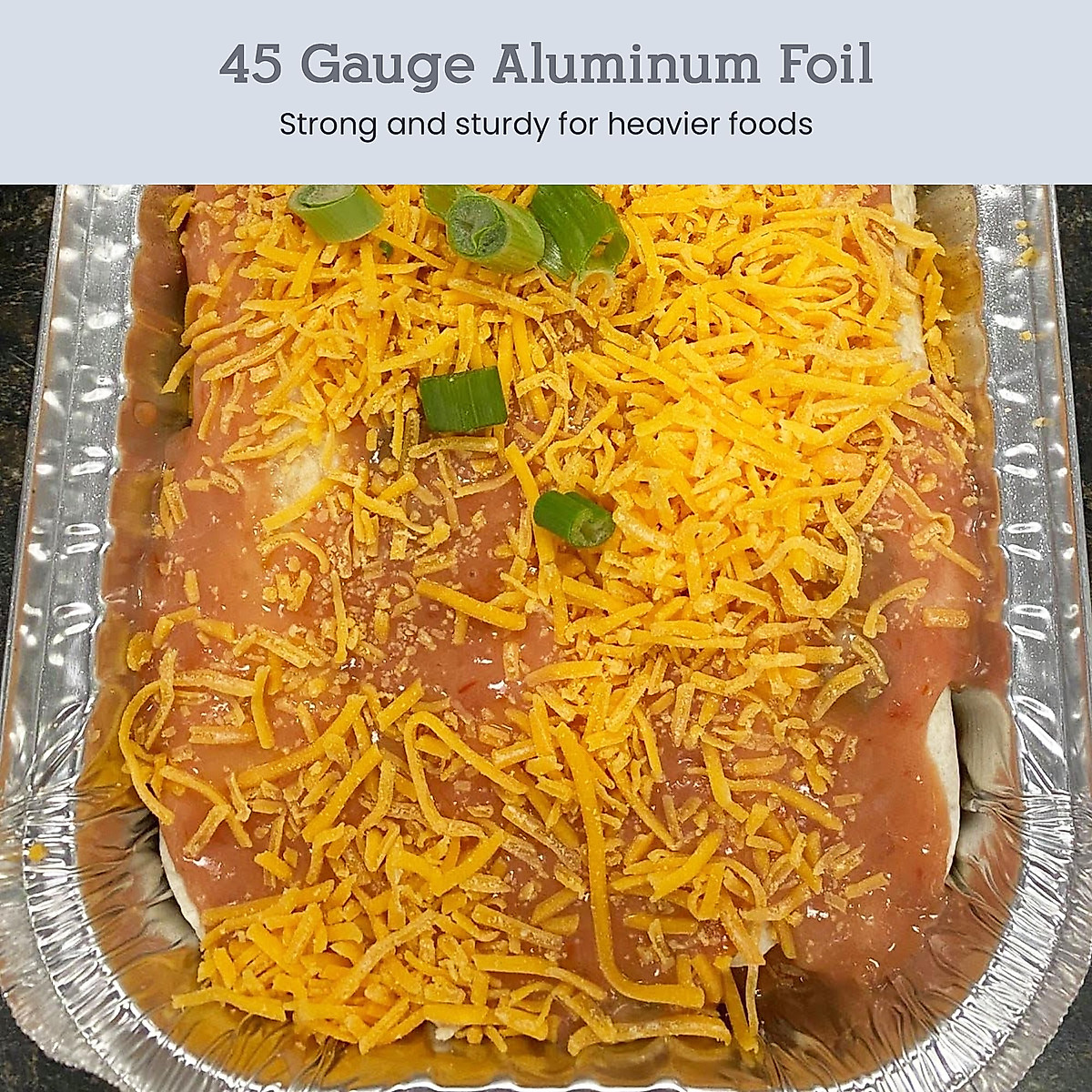 KitchenDance Disposable Aluminum 3 Lb Oblong Food Storage Pans with Board Lids - 48 Ounces Non-Stick Pans for Restaurants, Caterers - Baking Pan Perfect for Cooking, Preparing Food, 110L, 100 Count