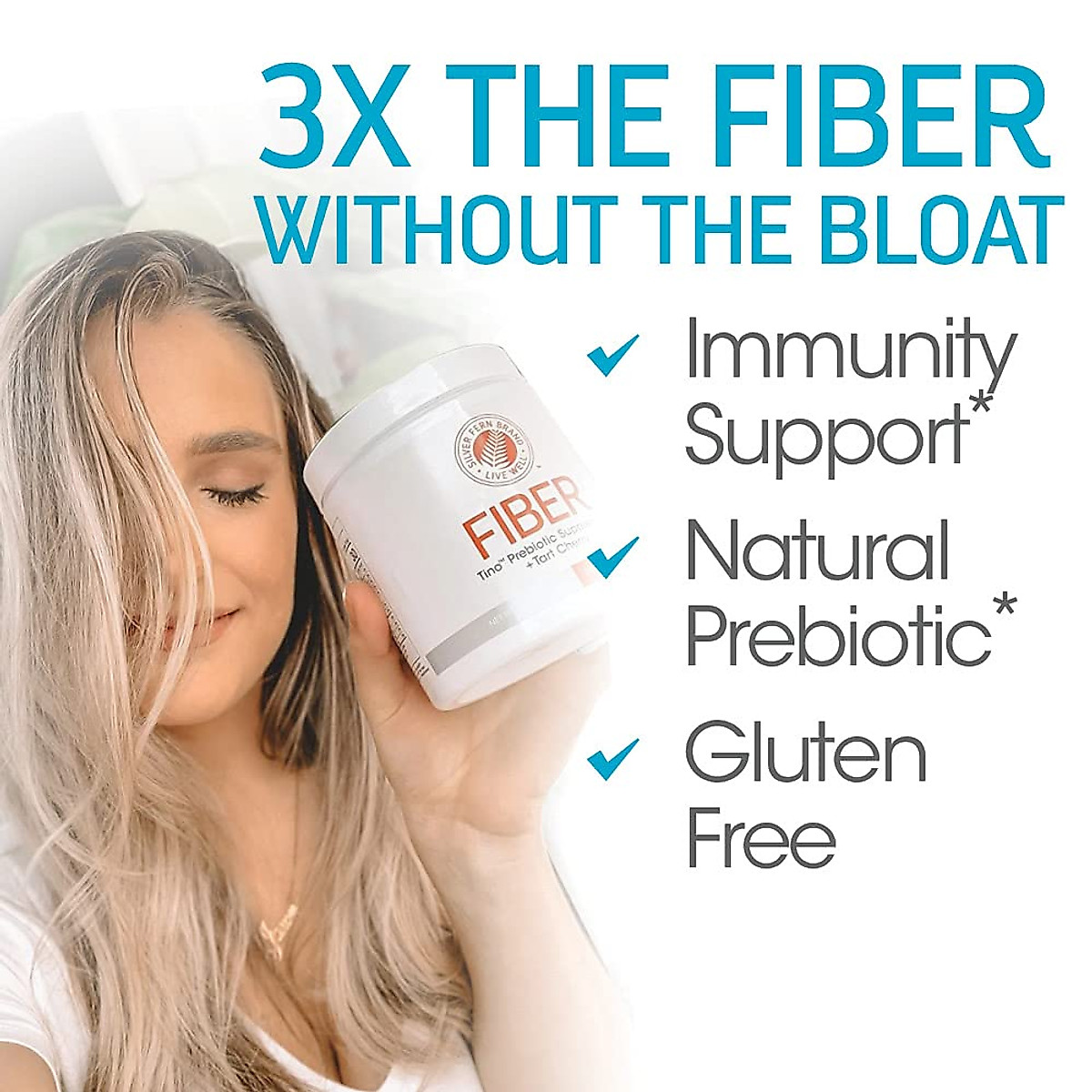 Tino High Fiber Supplement Powder - Non-GMO, Pre-Biotic, Water Soluble, Digestive Friendly, Powdered Mix - Add to Water, Juice, Shakes, Cereal & More (2 Canisters - 15.9 Oz. ea.)