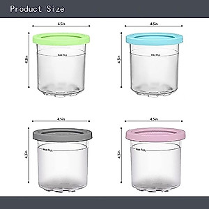 EVANEM 2/4/6PCS Creami Pint Containers, for Ninja Creami Ice Cream Maker Pints,16 OZ Ice Cream Pints Airtight and Leaf-Proof Compatible with NC299AMZ,NC300s Series Ice Cream Makers,Blue+Green-2PCS