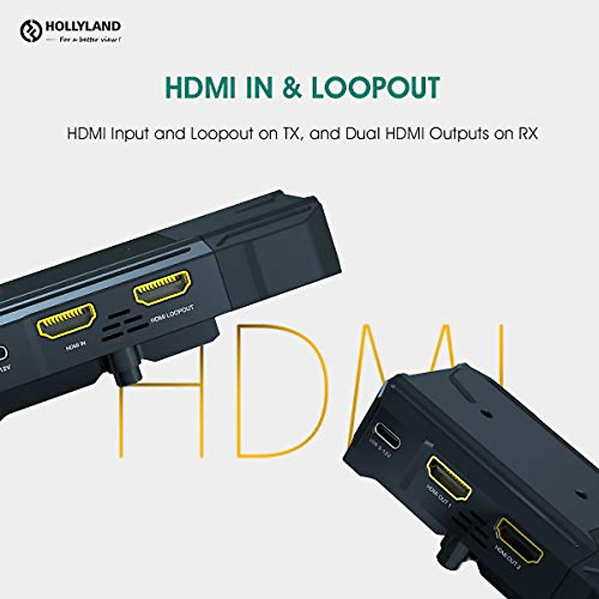 Hollyland Mars 300 PRO HDMI Loopout Wireless Video Transmitter and Receiver for SLR/MILC Camera with 0.08S Low Latency, Gift for Videographer Photographer Filmmaker Cinematographer