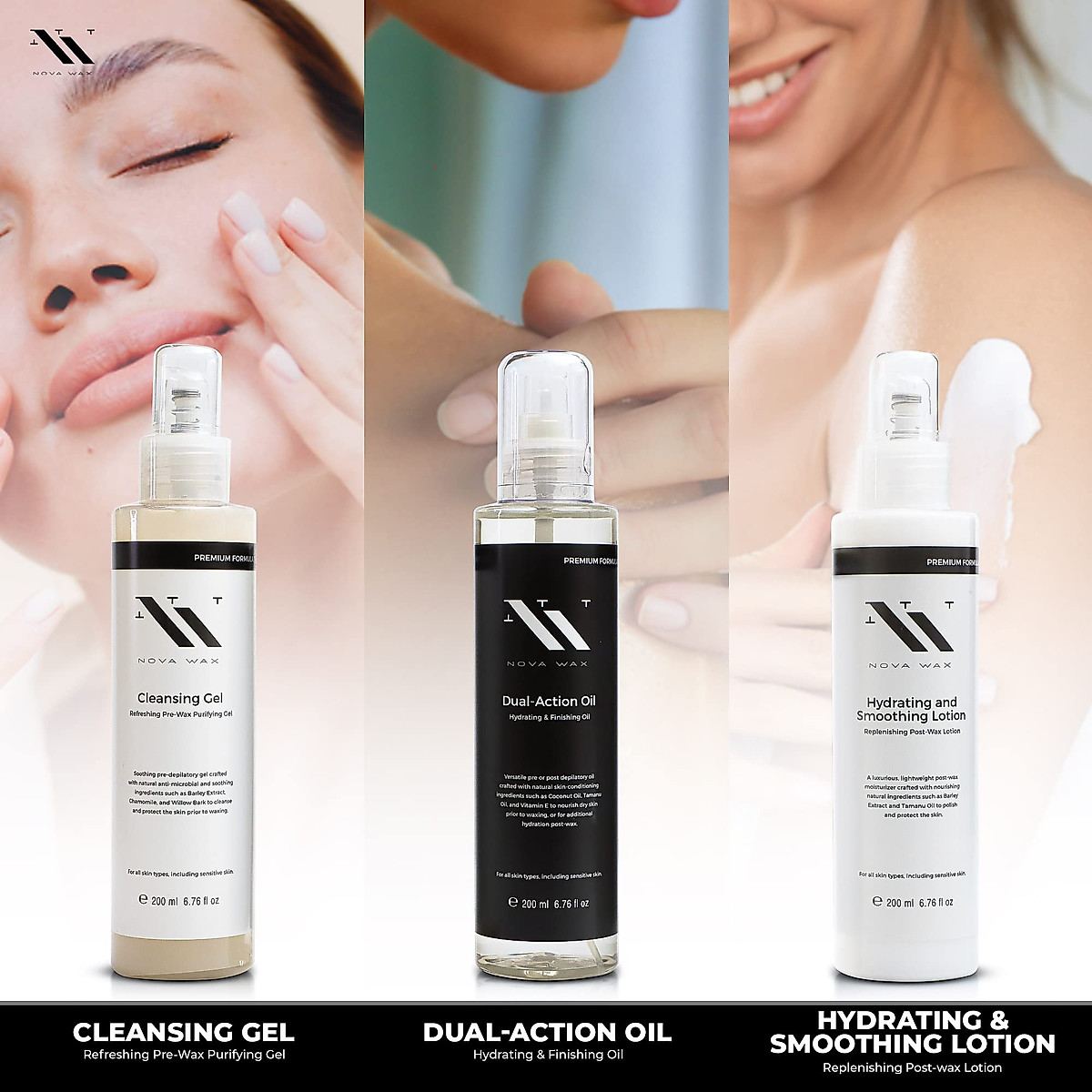Nova Wax Pre and Post Waxing Products, Before and After Waxing Skin Care for Professional Estheticians, Waxing Kit.
