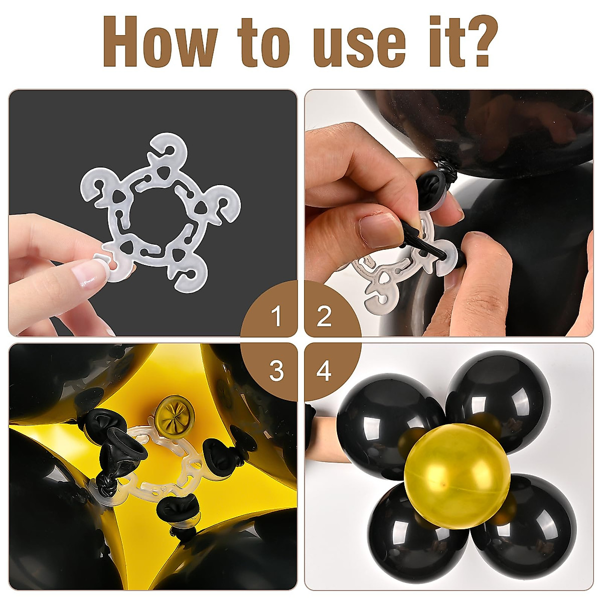 Eduftis 30Pcs Balloon Clips for Balloon Arch, White Balloon Connectors Clip Holders, Balloon Arch Column Stand for Birthday Wedding Baby Shower Party Decorations