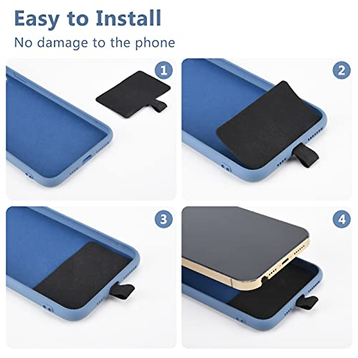 SUSSURRO 4 Sets Phone Case Anchor and Tether Stretchy Phone Wrist Strap Universal Cell Phone Lanyard Tether Neck Strap Outdoor Hiking Skiing Climbing Compatible with iPhone Samsung Most Smartphones