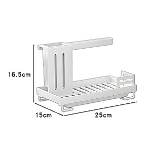 MagiDeal Bathroom Standing Rack, Kitchen Sink Organizer Countertop, Removable 2 Tier Sink Organizer, under Sink Organizers and Storage, for Dish Soap, White
