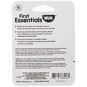 NUK Gerber First Essentials Silicone Nipples, Medium Flow, 4+ Months, 6 ct