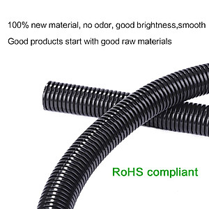 Alex Tech 25ft – 1/2 inch Split Wire Loom Tubing Wire Conduit – Black