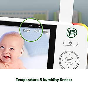LeapFrog LF1726FHD Baby Monitor, 5.5' 1080p Screen, Up to 2500 ft range, Pan-Tilt-Zoom, Night Light, Color Night Vision, Soothing Sounds, Secure Transmission, Secure Transmission No WiFi