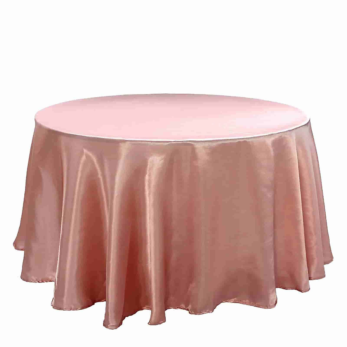 Tableclothsfactory 108" Dusty Rose Wholesale Linens Satin Round Tablecloth for Kitchen Dining Catering Wedding Birthday Party Events