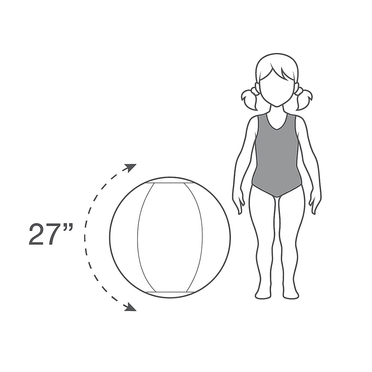 Coconut Outdoor Jumbo Glitter Beach Ball - Large 27 Inch Inflatable Beach Ball - Great for Summer Parties & Swim Events