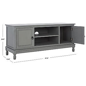 SAFAVIEH Home Collection Haines Distressed Grey 2-Door 1-Shelf Entertainment Stand up to 55" Flatscreen TV Media Unit
