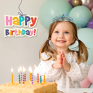 Birthday Crown for Girls Sky Blue Tiara Sash Gifts for Womens Birthday Rhinestone Crystal Headband Princess Queen Crown Happy Birthday Decorations Birthday Gift Ideas Birthday Accessories Gifts…