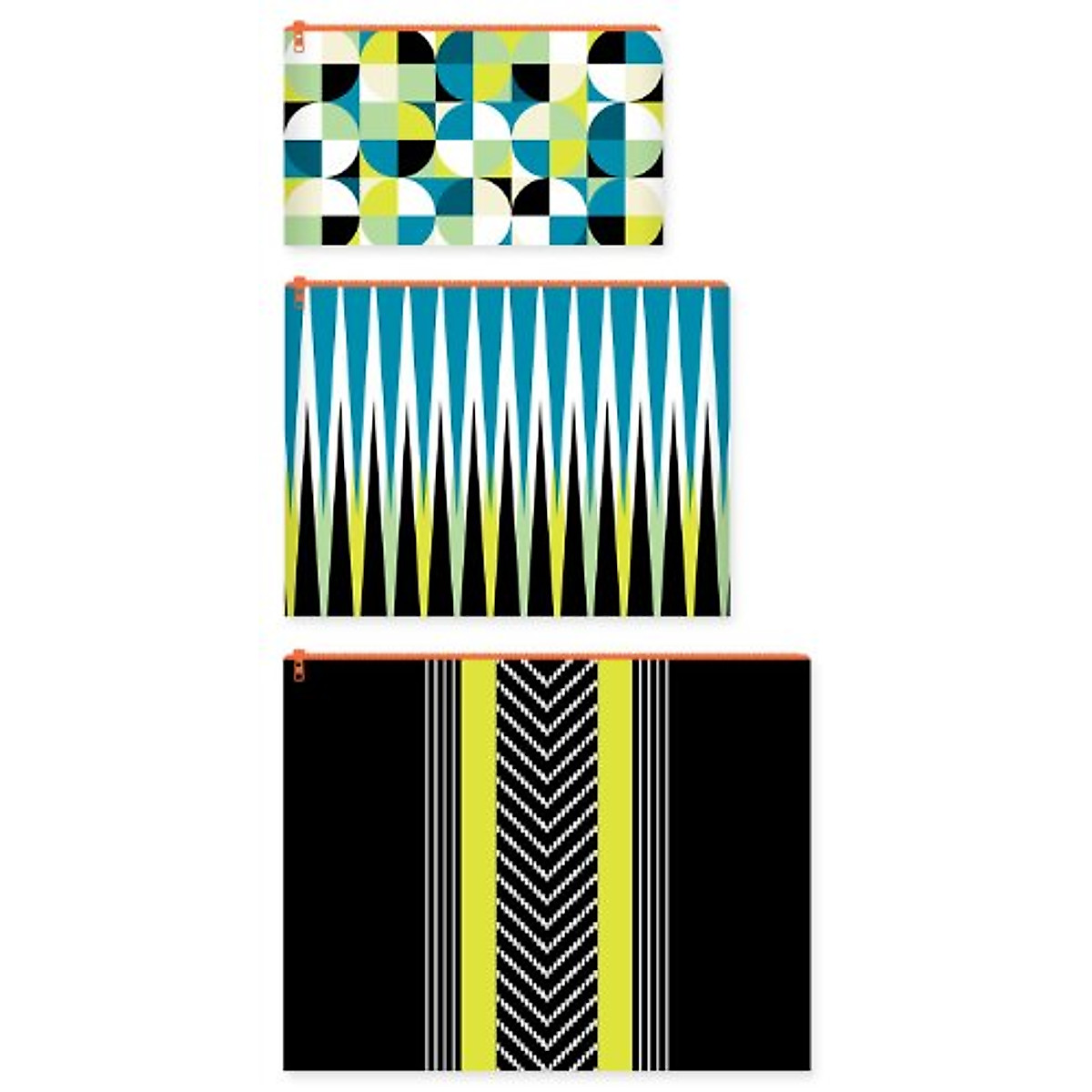 LOQI Echo Zip Pockets (Set of 3), Multicolor