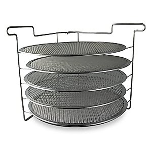 PINNACOLO Folding Pizza Rack with Five 14 Inch Pizza Screens - Compact and Convenient Design for Easy Storage and Baking Multiple Pizzas