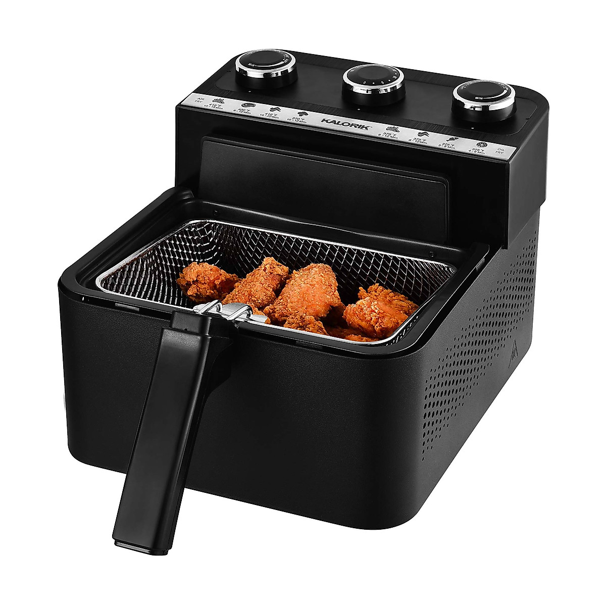 Kalorik 2-in-1 Air Fryer and Deep Fryer, Black