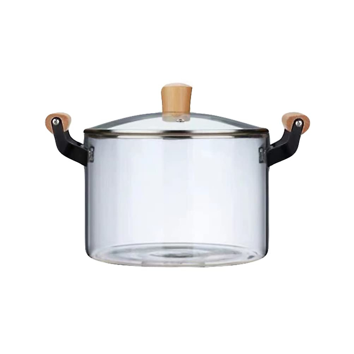 BESPORTBLE Glass Saucepan with Cover Heat Resistant 2. 5L Glass Cooking Pot with Cover Nonstick Soup Pot Sauce Pan for Soup Pasta Noodle Baby Food Transparent