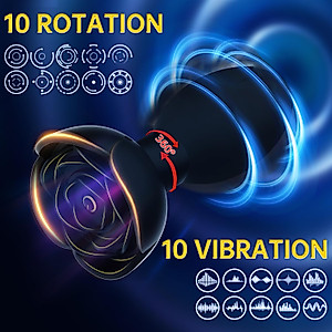 Anal Plug Vibrator with Remote Control Sex Toys for Men Women, Prostate Massager with 10 Rotation Vibration Modes, Adult Sex Toys Vibrating Butt Plug Anal Toys Vibrators Male Sex Toys Couple Pleasure