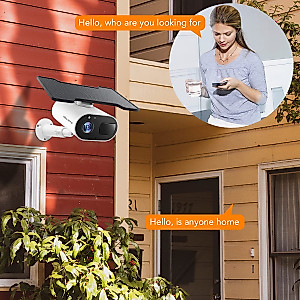 Wireless Solar Security Camera Outdoor, Solar Powered Battery Camera, 1080P Outdoor WiFi Security Camera, Night Vision, Two Way Audio, PIR Motion Detection, IP65 Waterproof，Cloud Storage