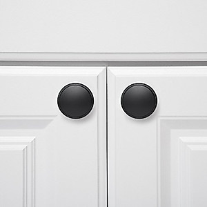 Amazon Basics Modern Wide Top Ring Cabinet Knob, 1.52-inch Diameter, Flat Black, 10-Pack
