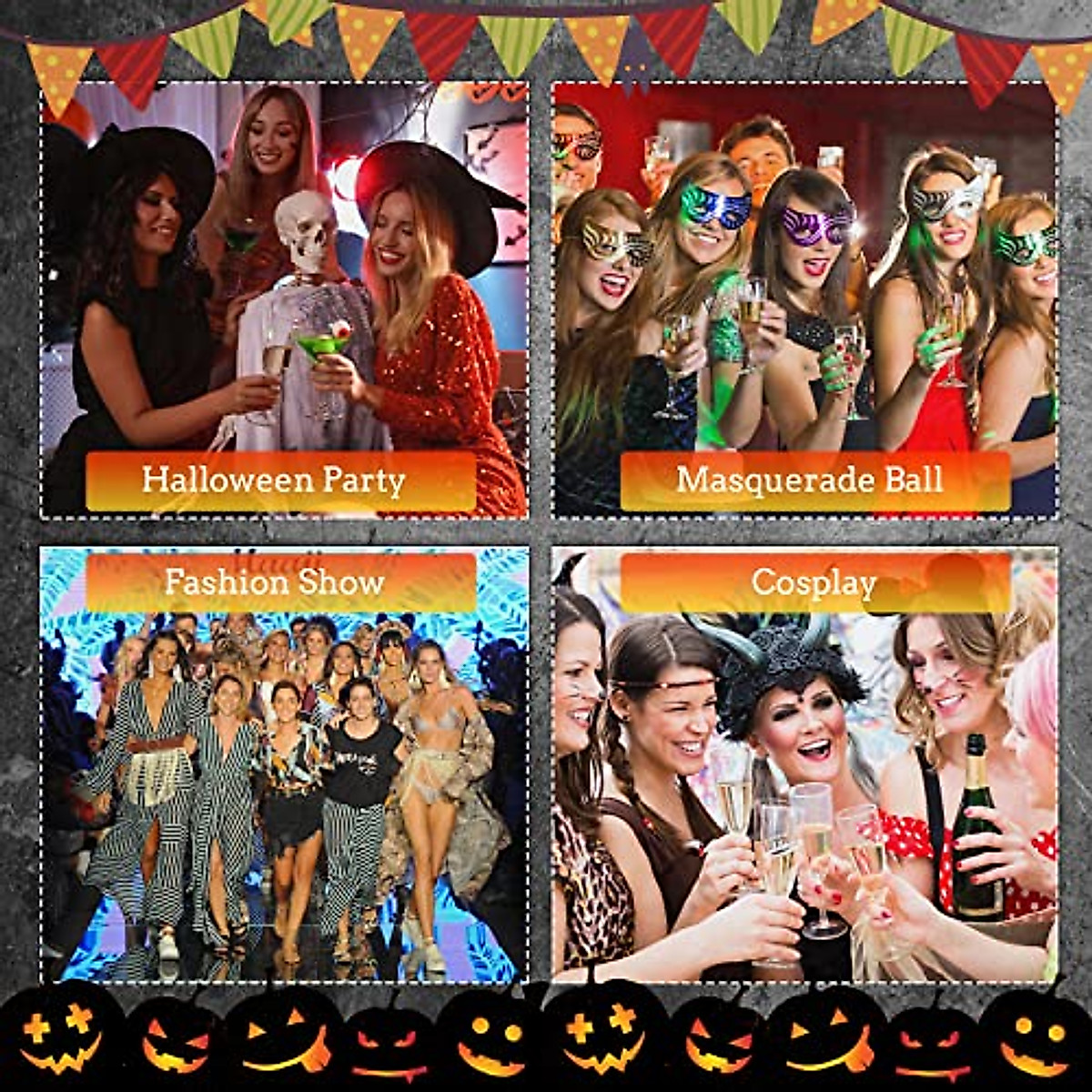 50 Pieces Lace Mask Masquerade Venetian Eyemask Women Flexible Masks for Masquerade Carnival Ball Birthday Halloween Costume (Multi Color)