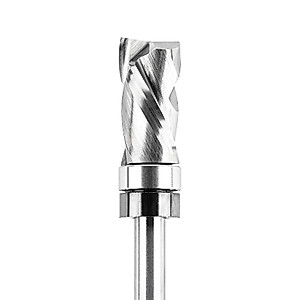 SpeTool Top Bearing Compression Flush Trim Router Bit with 1/4" Shank 1/2" Cutting Diameter, Up and Down Spiral Template Pattern Router Bit for Woodworking Trimming