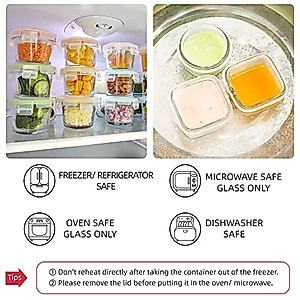 YARYOUNG 24 Pack 4oz MINI Glass Food Storage Containers, Small Glass Containers with Airtight Locking Lids, Glass Food Jars for Condiments, Canning, Snacks, Jams, Food, Dishwasher Safe, Round