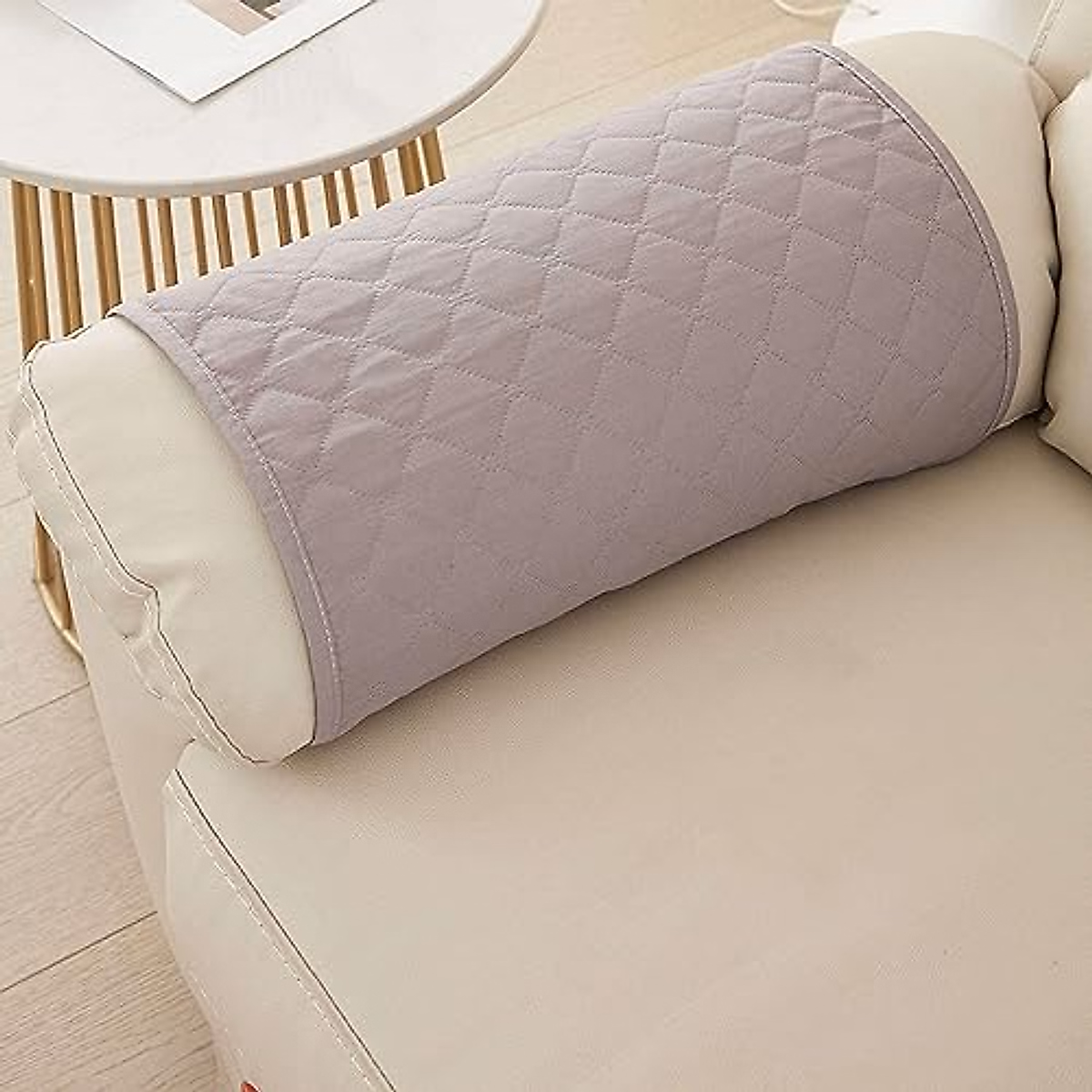 KOFOT Recliner Armrest Cover, 3 Pieces Armrest Cover with Side Pocket Recliner Chair Arm Covers Quilted Headrest Cover Furniture Protector -H