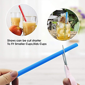 RENYIH 300 Pcs Multi Colors Jumbo Smoothie Straws Boba Straws,Plastic Milkshake Straws Disposable Wide-mouthed Large Individually Wrapped Straws(0.43" Wide X 9.45" Long)