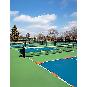 DEERFAMY 24 Pcs Pickleball Court Markers Kit, Temporary Pickleball Lines Throw Down Markers for Outdoor Indoor Tennis Badminton, Orange and Yellow