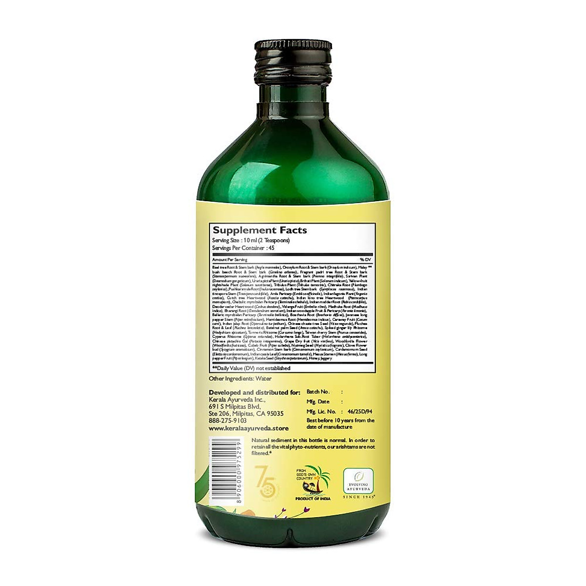 Kerala Ayurveda Dasamoolarishtam - Ayurvedic Liquid Supplement for Healthy Digestion, Balanced Energy & Healthy Respiration, 15.21 Fl Oz