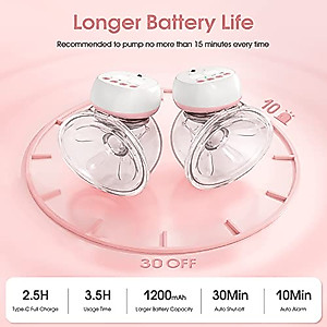 Electric Breast Pump Hands Free, Wearable Breast Pump, 2023 Upgraded 12 Levels 3 Modes & Remote Controller, BPA free Leak-Proof Breastfeeding Pumps, 1200mAH 6-8times Battery & LCD Screen, Pink