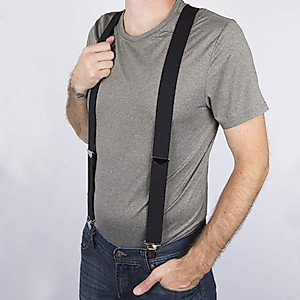 Dickies mens 1-1/4 Solid Straight Clip apparel suspenders, Black, One Size US