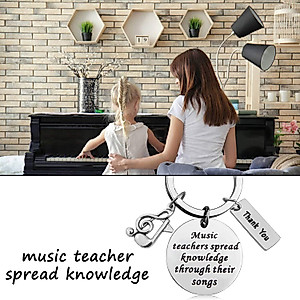 MAOFAED Music Teacher Gift Music Teachers Spread Knowledge Through Their Songs Teacher Appreciation Gift Keychain (Music Teacher Keychain)