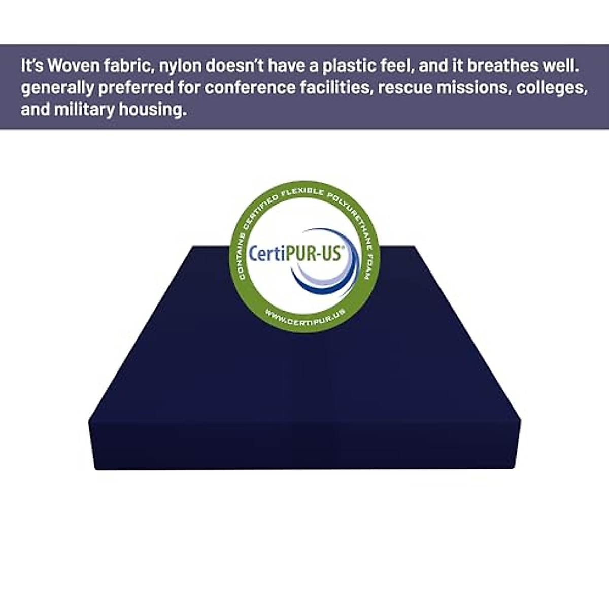 Mayton, 7-Inch Medium Firm Water Resistance Nylon Vinyl Foam Mattress, Noiseless, Soft Cloud Feeling, Body Heat Reflection, Good for Hospital and Camp, Twin