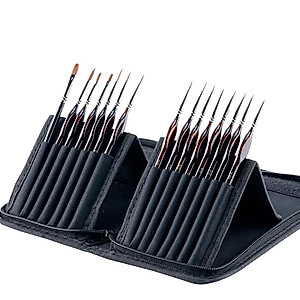 Transon Artist Detail Paint Brushes with Case 15pces for Model Miniature Painting