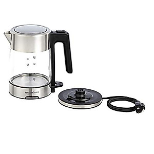 Amazon Basics Electric Glass and Steel Kettle - 1.0 Liter