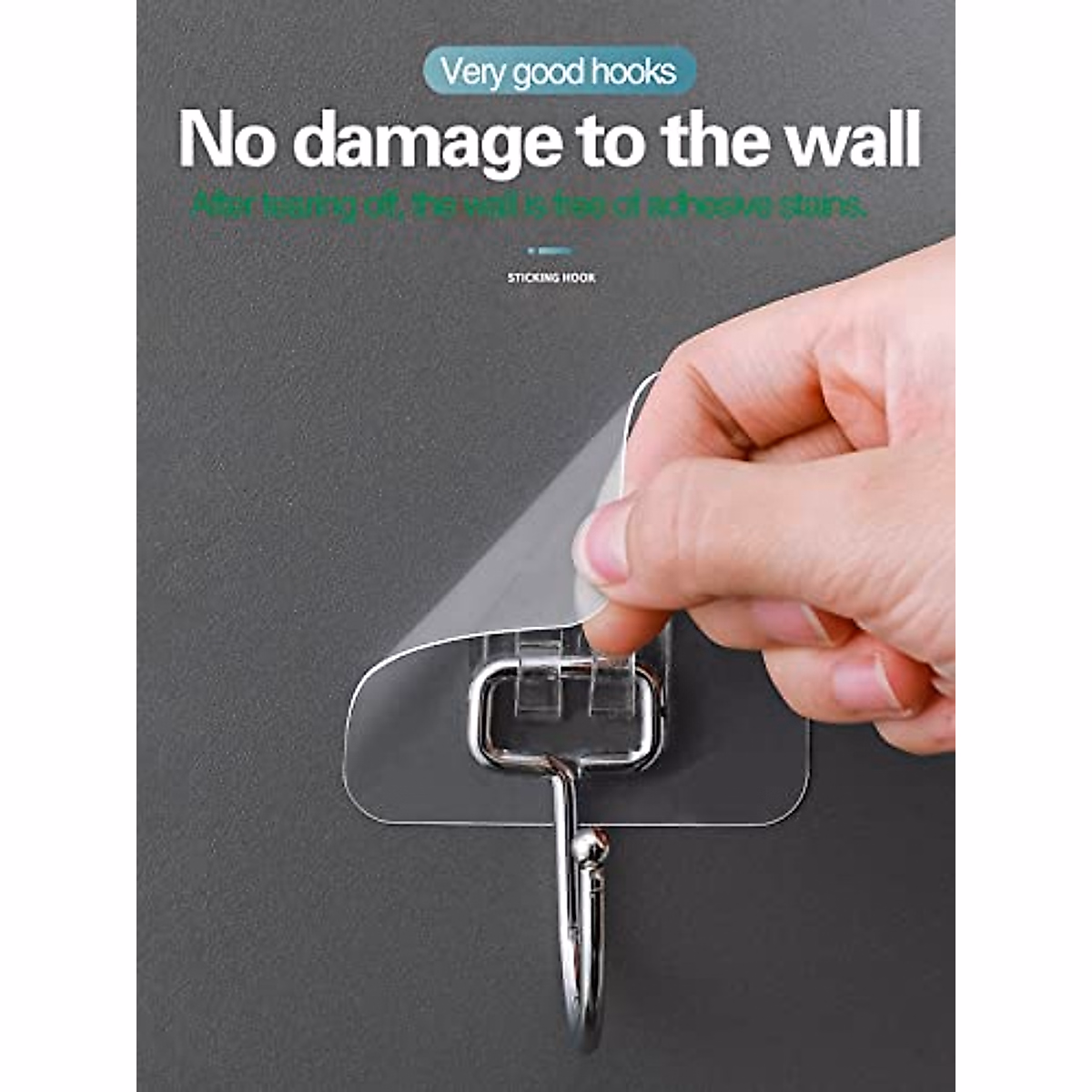 EKE 12 Pack of Large Adhesive Hook Wall Hooks with 40Ib Load Capacity (max) for Hanging Stainless Steel Towels and Coats, Suitable for Kitchens, bathrooms, Homes and Offices (12).