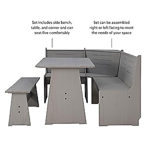 Linon Home Decor Products Grey Corner Dining Set by Linon Leyton Nook