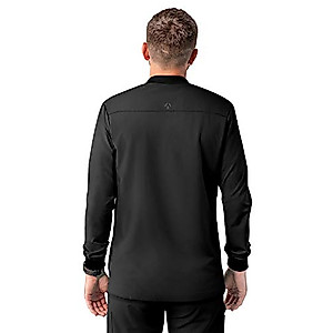 Adar Addition Scrubs for Men - Zippered Bomber Scrub Jacket - A6206 - Black - L