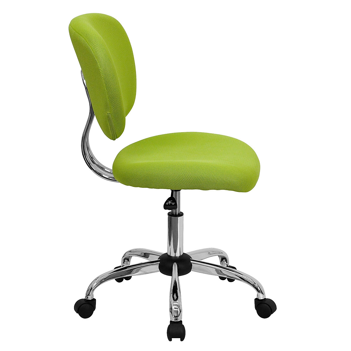 EMMA + OLIVER Mid-Back Apple Green Mesh Padded Swivel Task Office Chair with Chrome Base